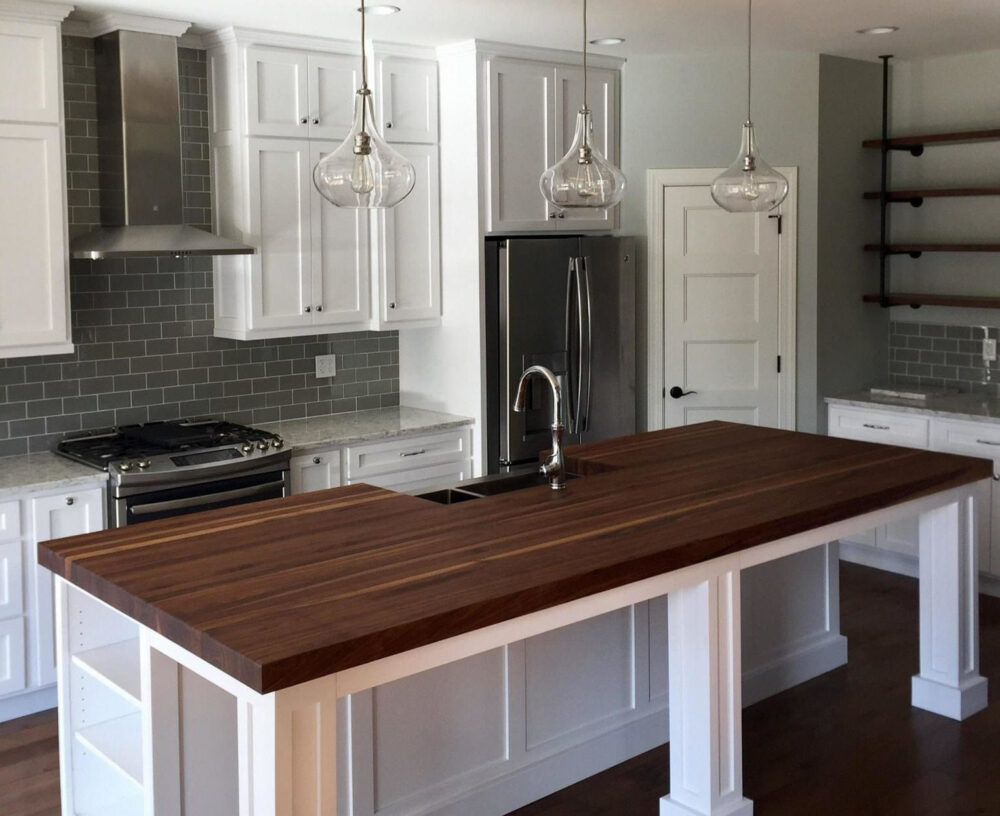Country Kitchen: Dark Stained Butcher Block Countertop - DIY